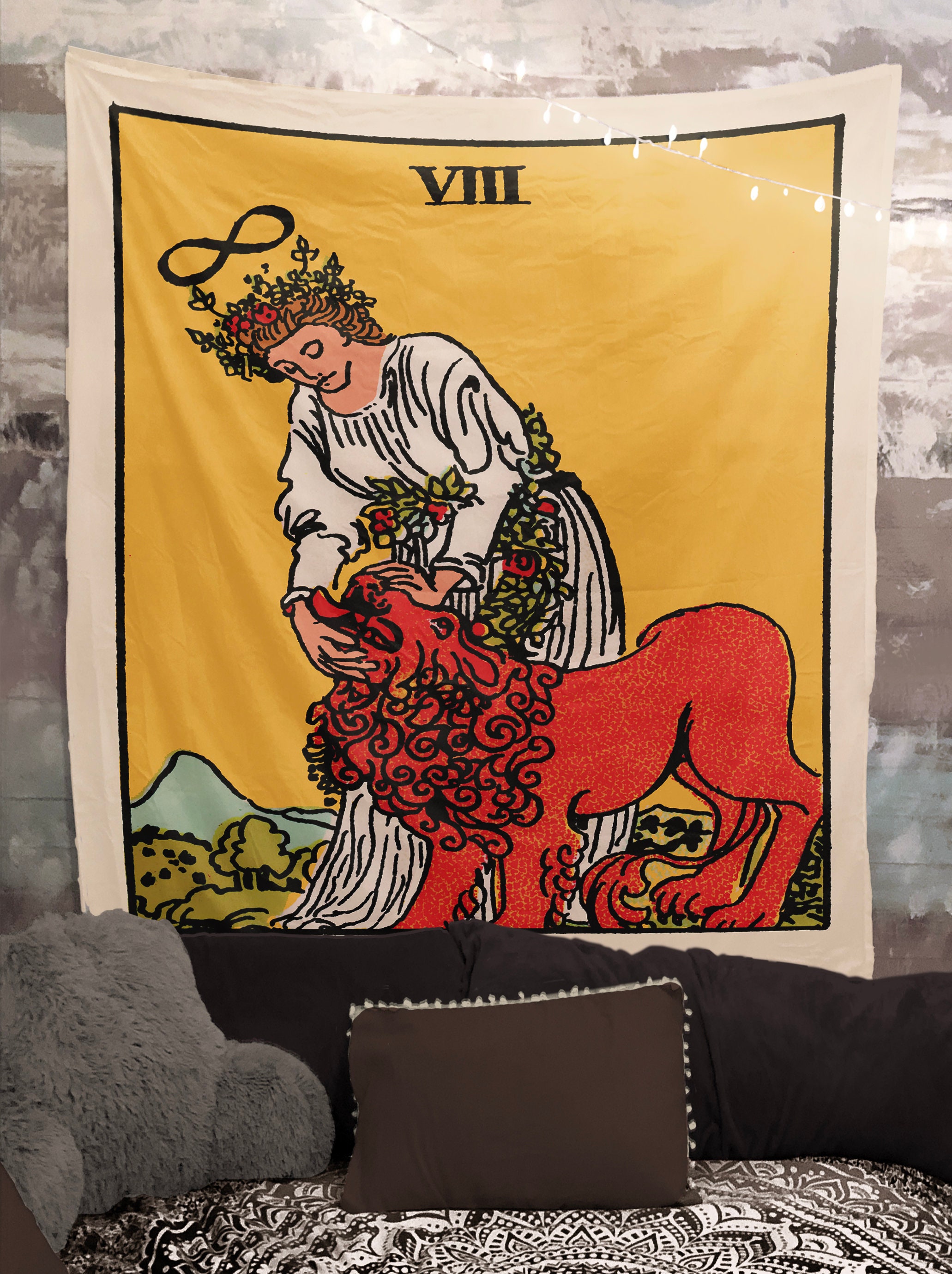 Strength Tapestry Rider Waite Strength Tarot Card Tapestry - Etsy