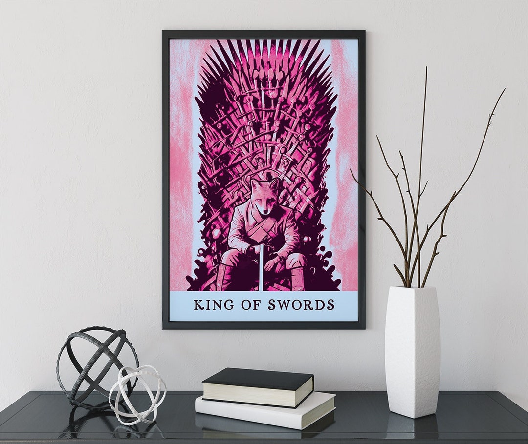King of Swords Tarot Card Print - Green Menagerie Deck Poster - Etsy