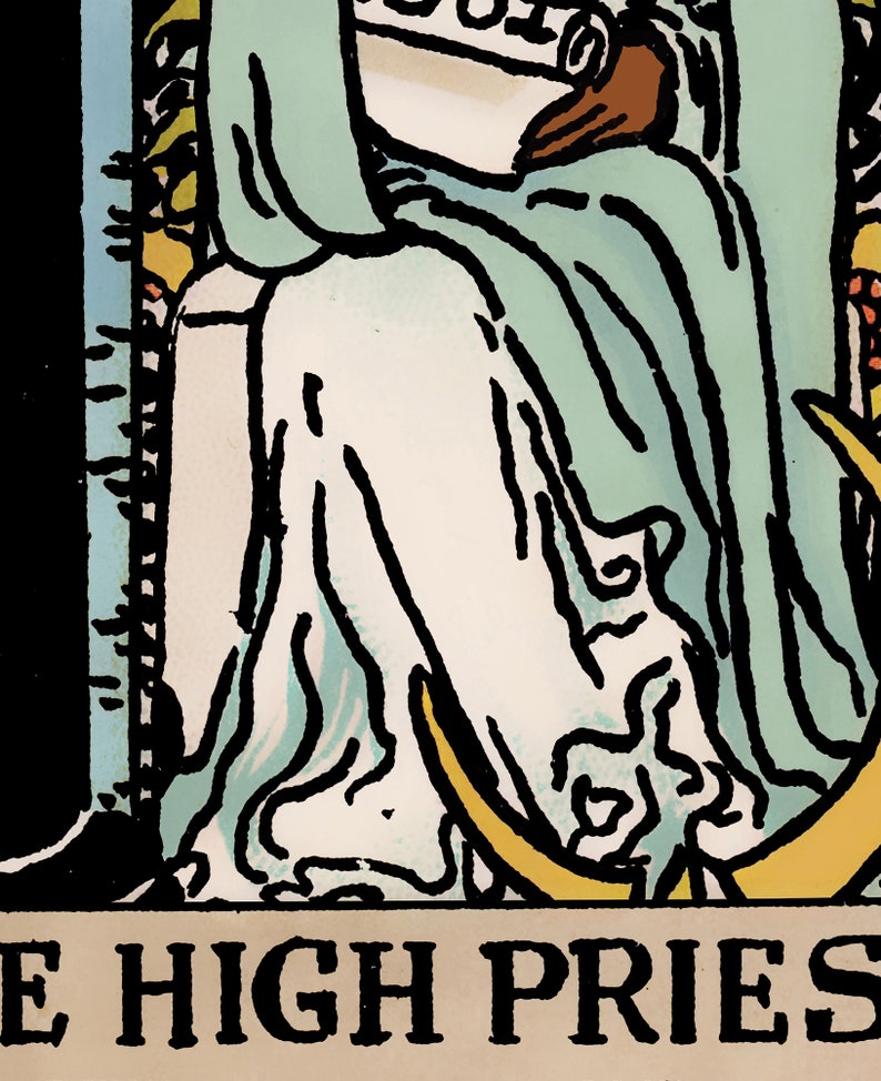 The High Priestess Tarot Card Print - Black Woman Art - Etsy