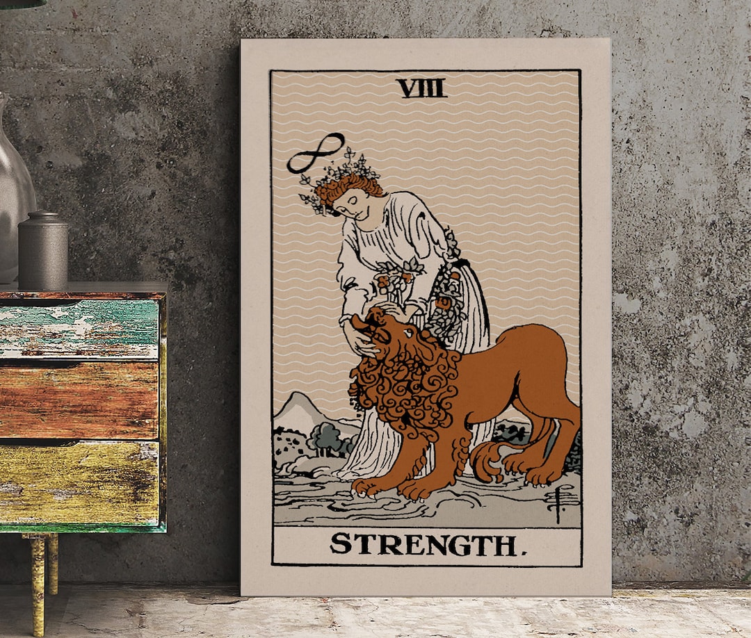 Strength - Tarot Card Print - the Strength Card Neutral Vibe Poster ...