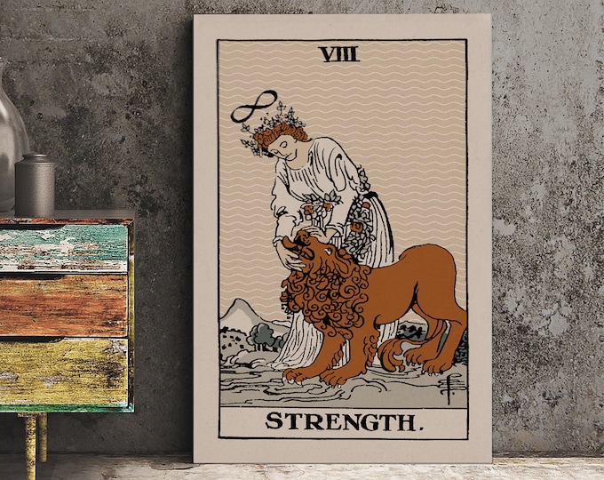 Strength Tarot Card Print the Strength Card Neutral Vibe - Etsy
