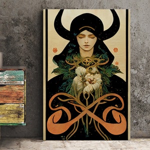 The Dark High Priestess Tarot Card Print Tarot No Frame - Etsy