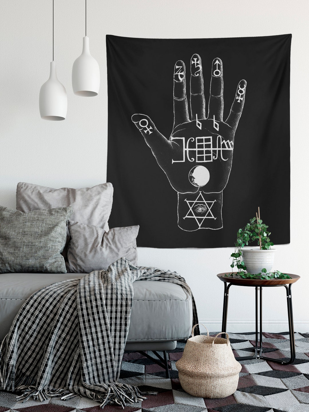 Magic Palm Tapestry Palmistry printed - Etsy