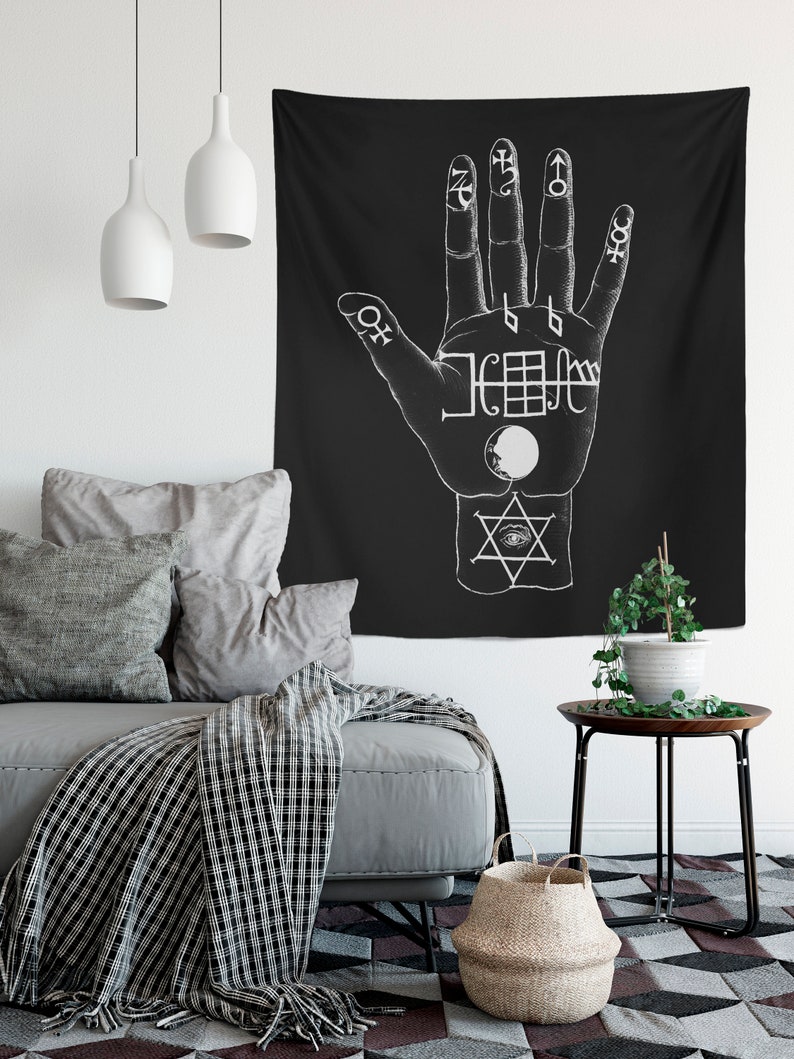 Magic Palm Tapestry Palmistry printed - Etsy