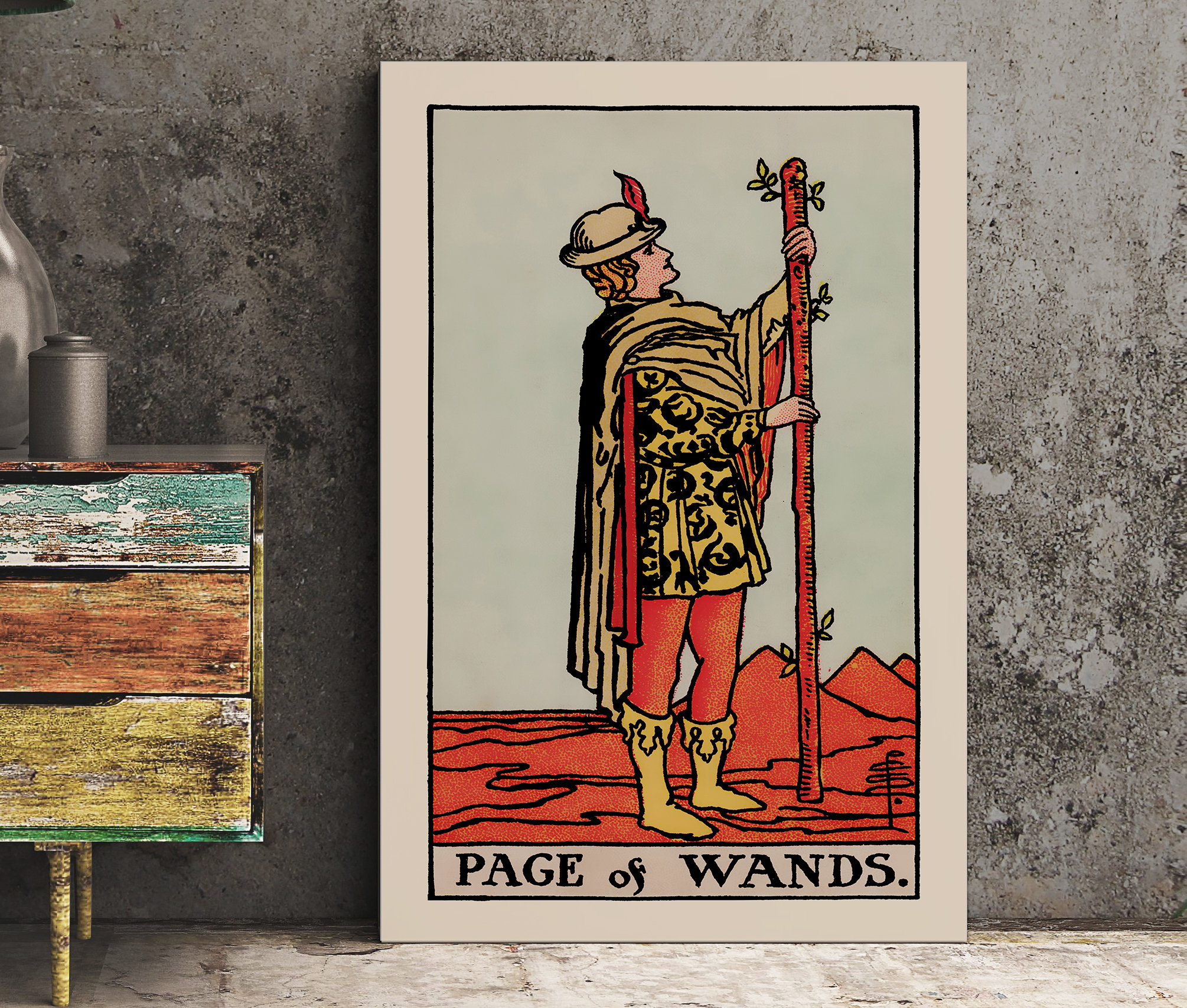 Page of Wands Tarot Card Print The Page of Wands Card | Etsy