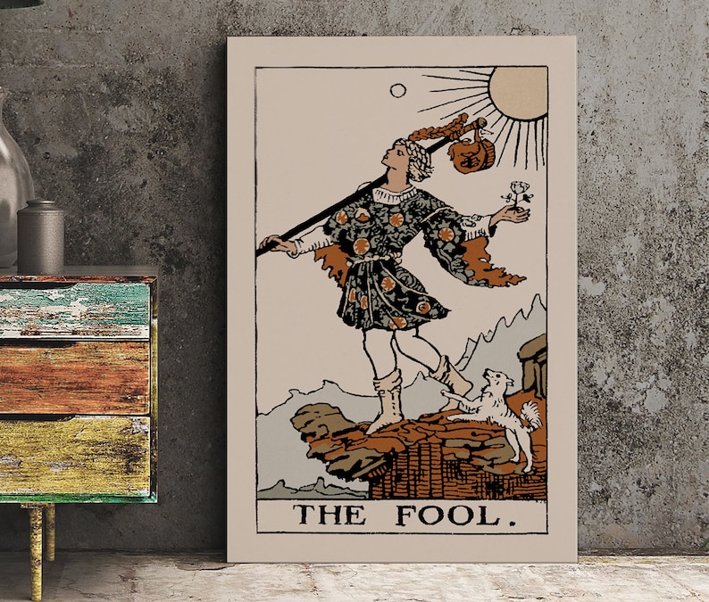 The Fool Tarot Card Print the Fool Card Neutral Vibe Poster - Etsy