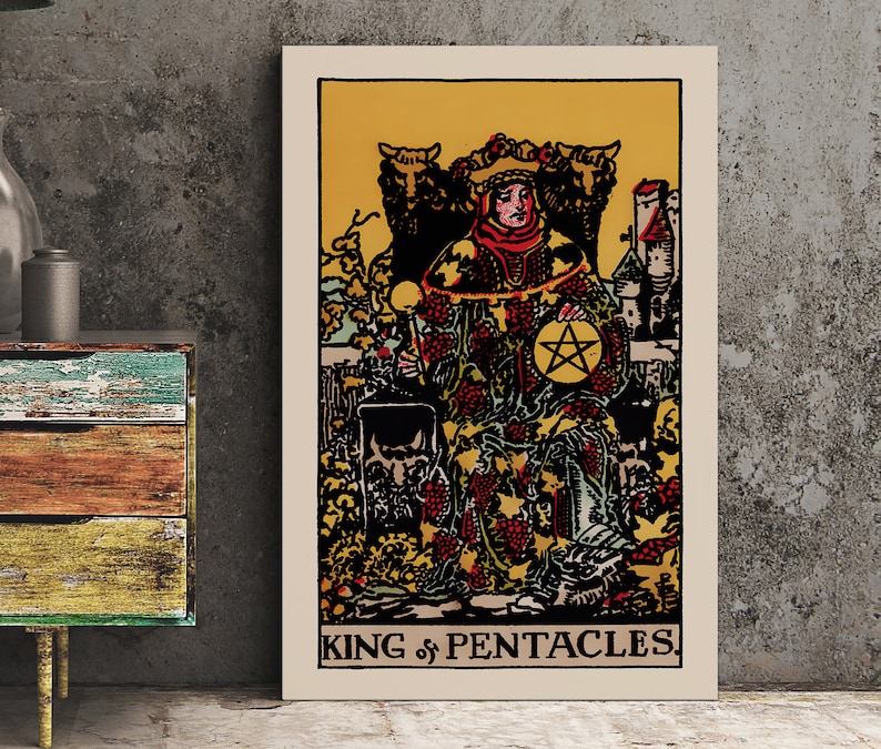 King of Pentacles Tarot Card Print the King of Pentacles | Etsy