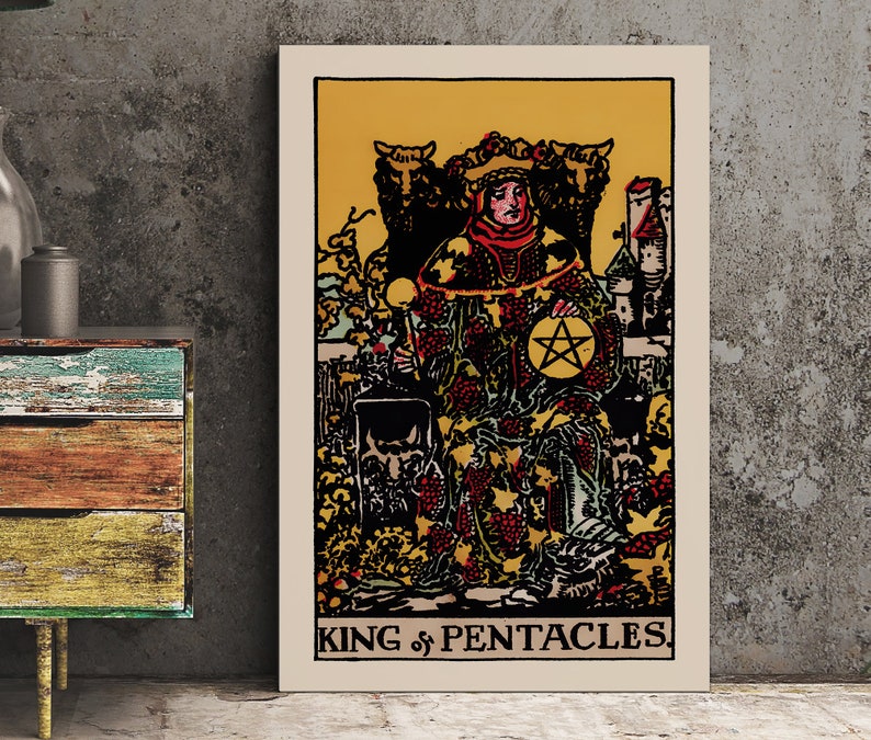 King Of Pentacles Tarot Card Print Major Arcana Poster Etsy King Of Pentacles Tarot Card Print Major Arcana Poster Etsy