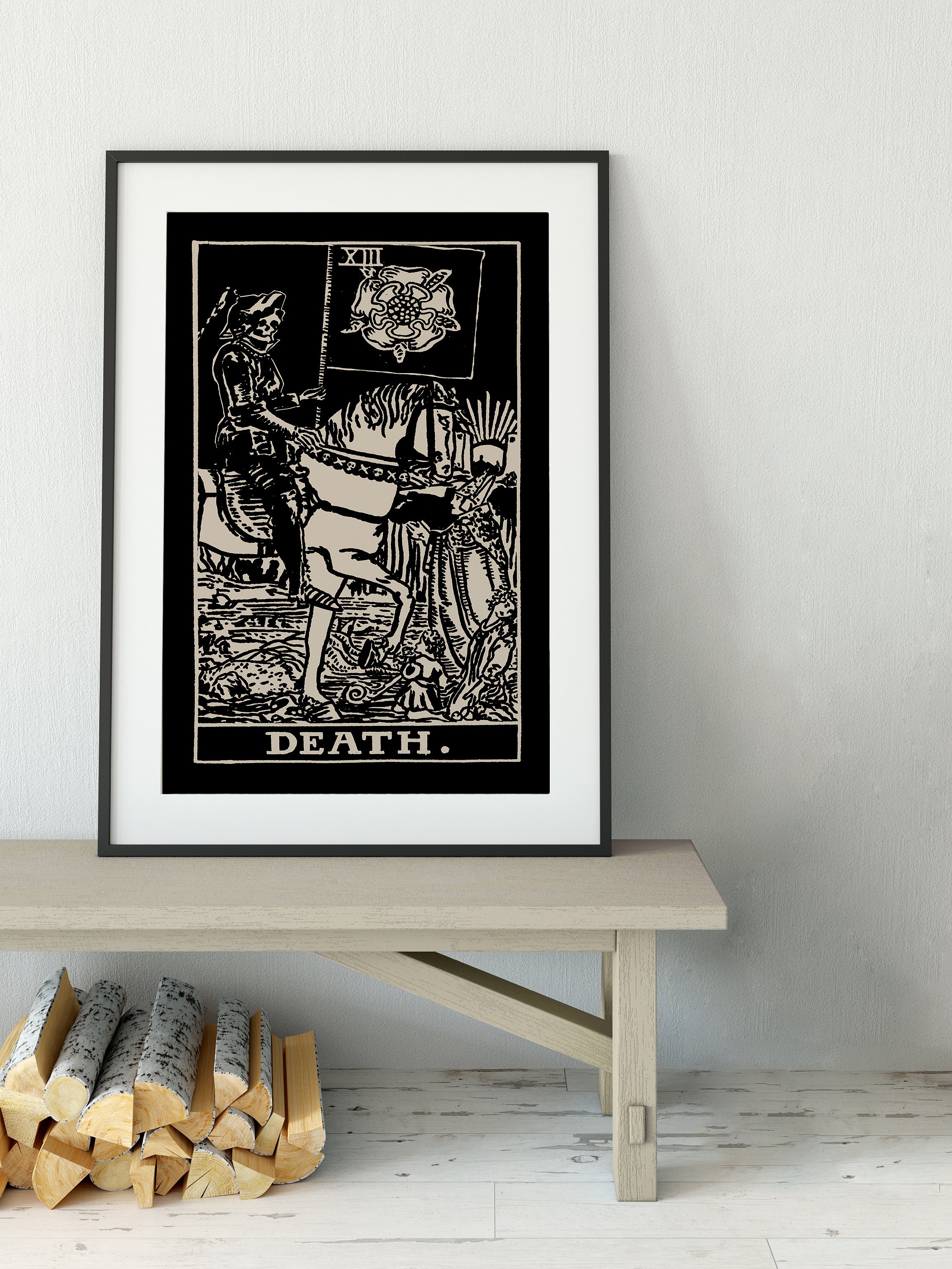 Death Tarot Card Print The Death Black Card Rider Waite | Etsy
