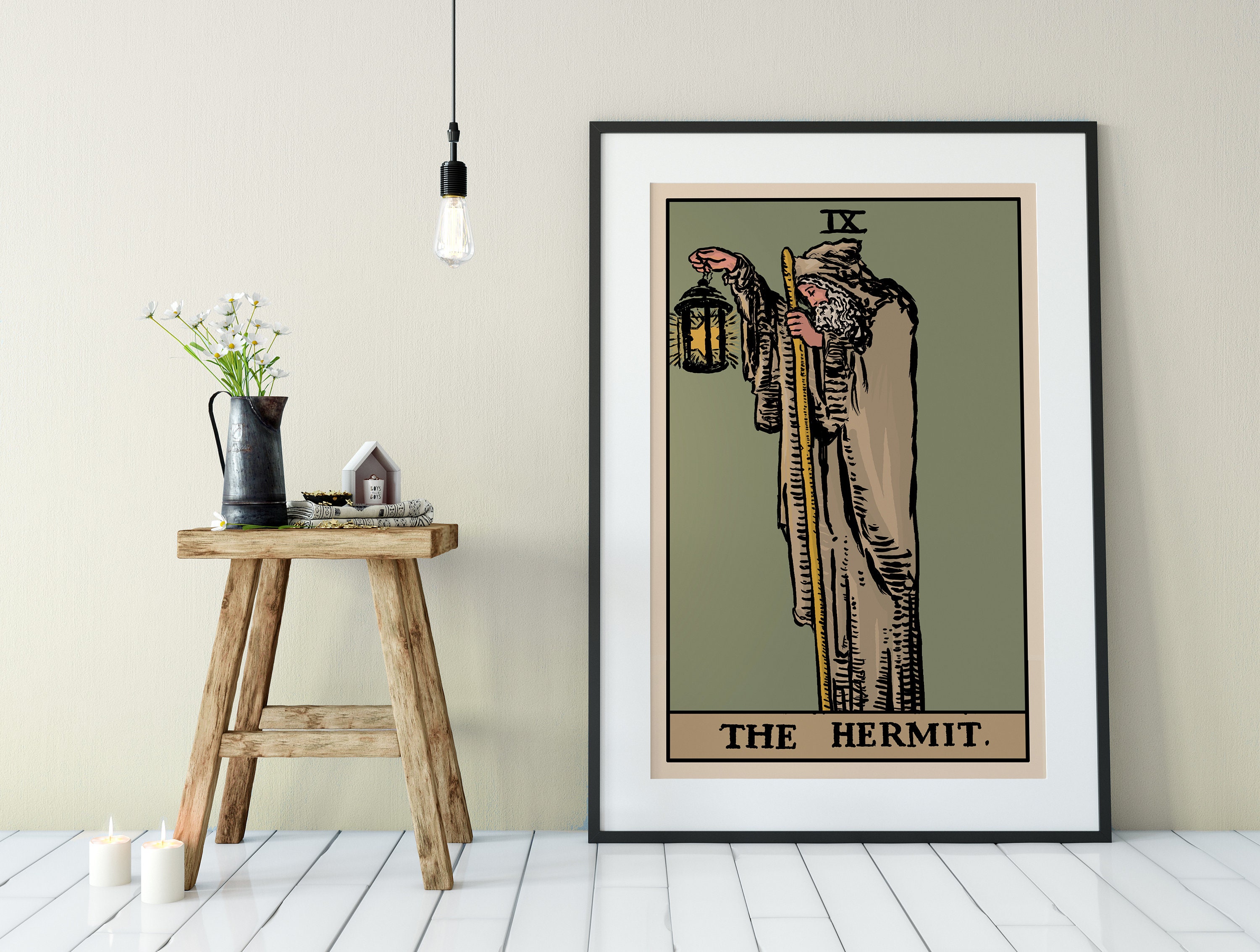 The Hermit Tarot Card Print The Hermit Card Poster By | Etsy