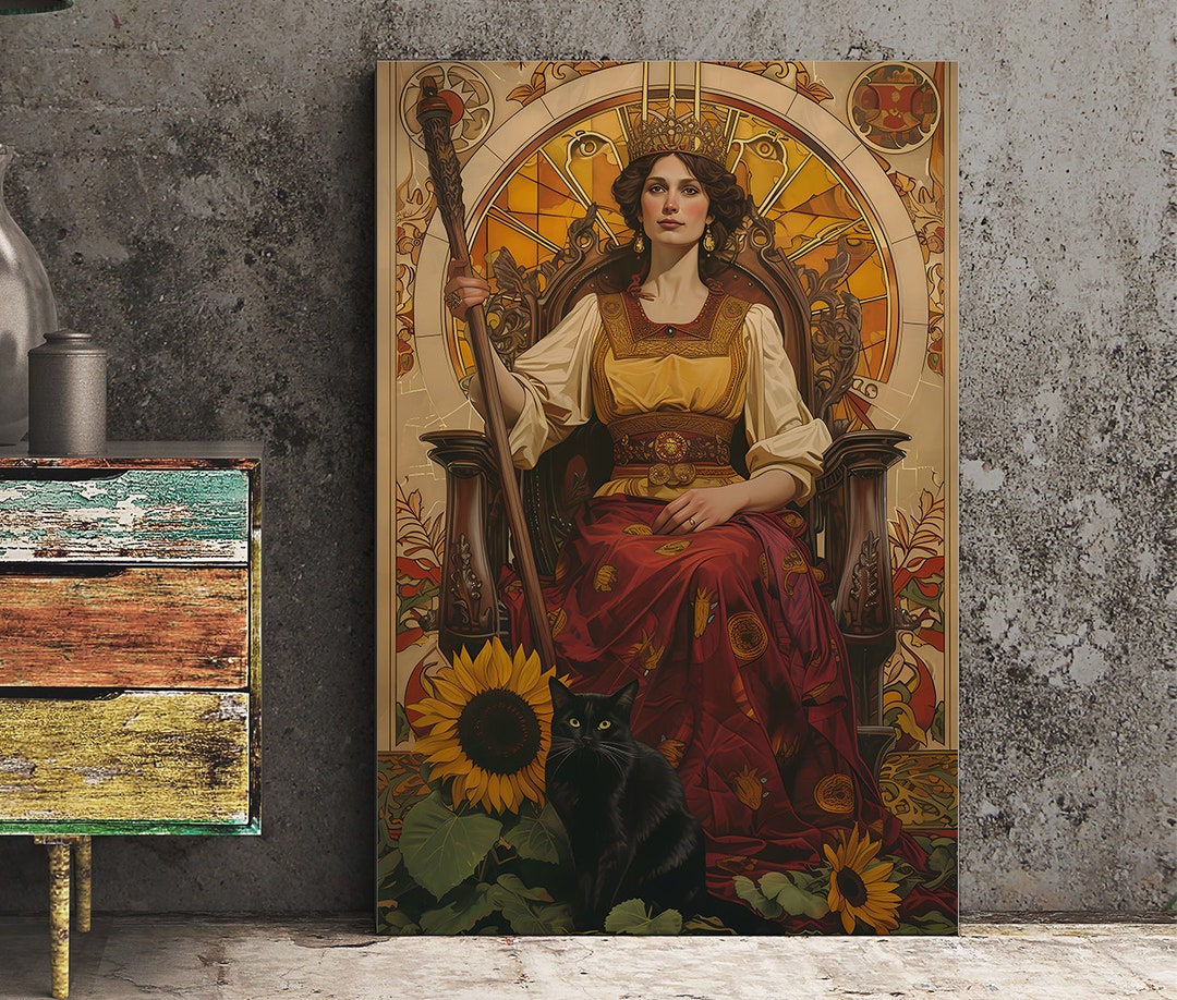 The Queen of Wands - Tarot Card Print - the Queen of Wands Card Poster ...