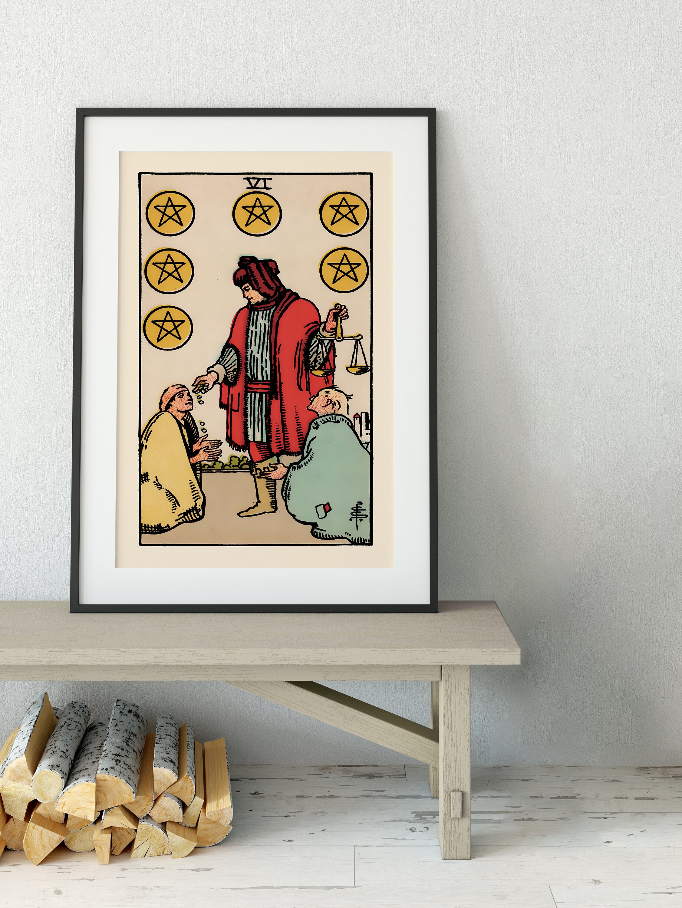 Six of Pentacles Tarot Card Print the Six of Pentacles Card | Etsy