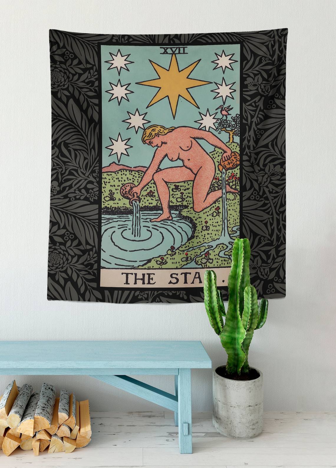 The Star Tarot Card Tapestry Rider Waite The Star Tapestry | Etsy