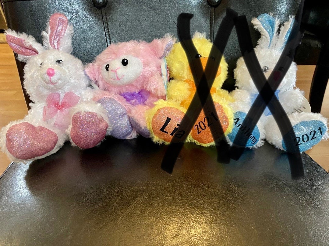 Personalized Easter Plush Animals Easter Bunny Easter Basket Filler - Etsy