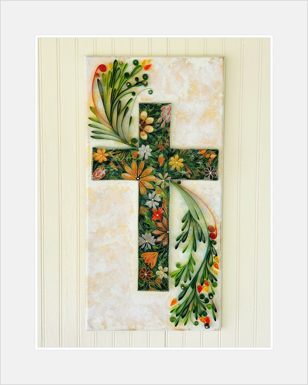 Floral Quilled Cross Wall Art – Christian Handmade Paper Art – Faith ...