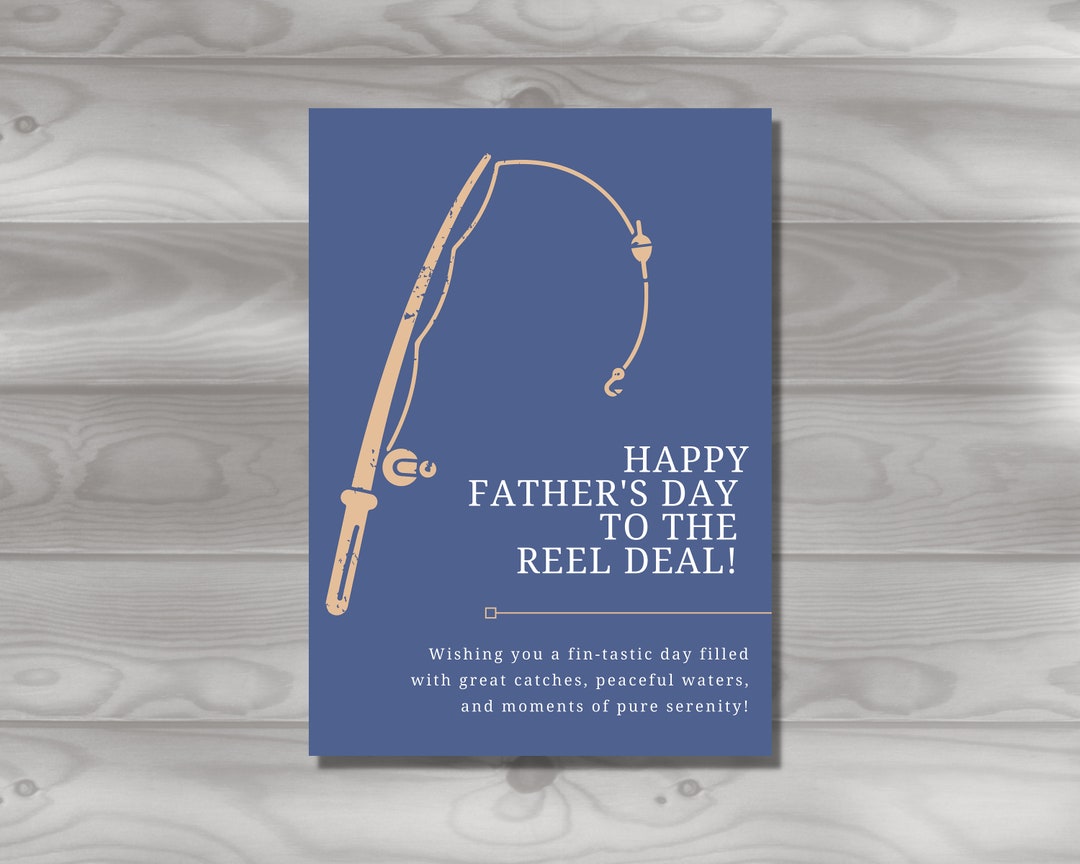 Father's Day Printable Card, Fishing Card - Etsy