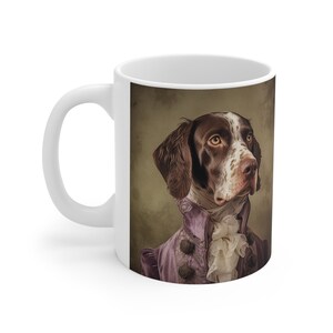 German Shorthair Pointer in 18th Century Attire, Ceramic Mug 11oz, Fun ...
