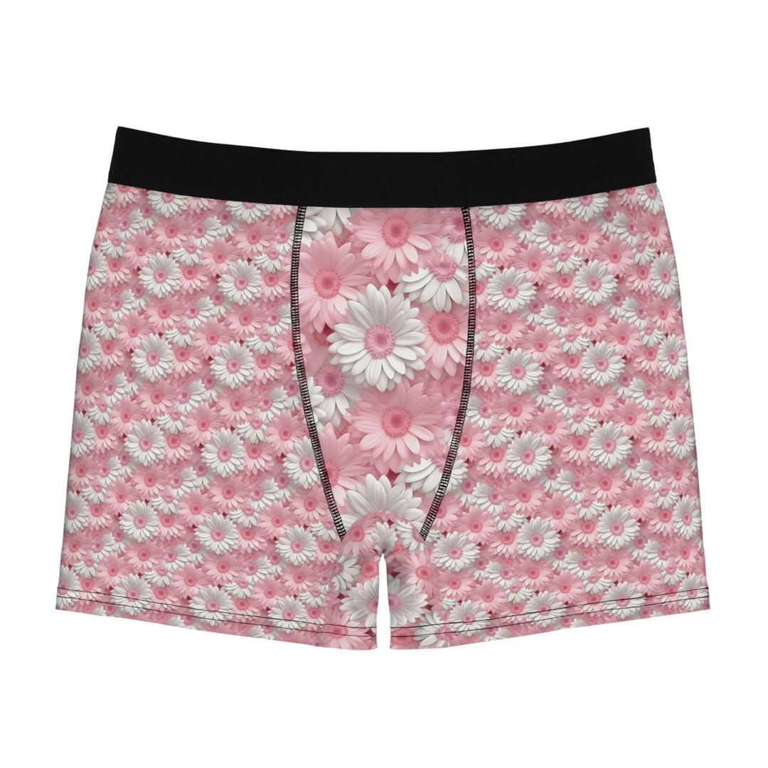 Oopsie Daisies Pink and White Men's Boxer Briefs, 3-4 Week Delivery - Etsy
