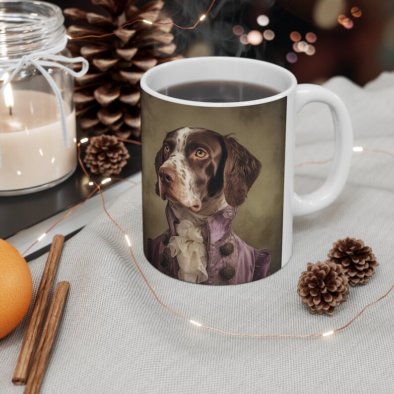 German Shorthair Pointer in 18th Century Attire, Ceramic Mug 11oz, Fun ...