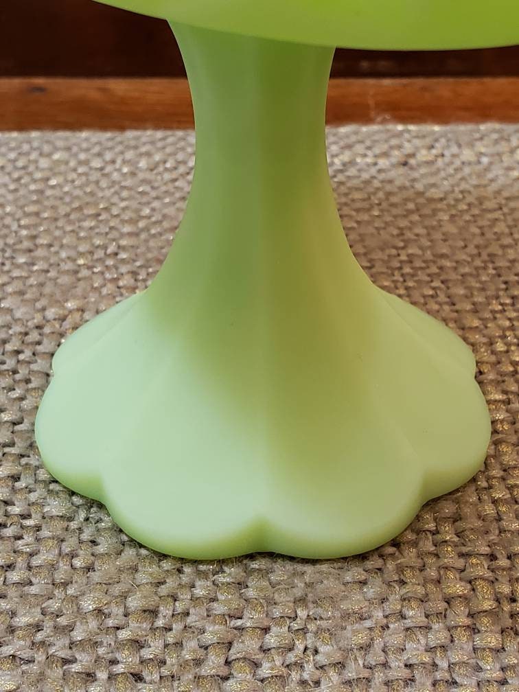 Vintage FENTON Lime Sherbet Oval Foot Compote Pinwheel Lime | Etsy