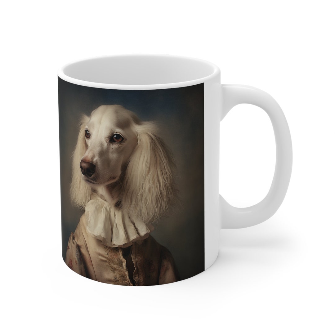Ma and Pa Saluki in 18th Century Attire, Ceramic Mug 11oz, Fun Mug, Pet ...