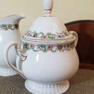 Vintage PMR Jaeger & Co Cream Pitcher and Sugar Bowl With Lid, Floral ...