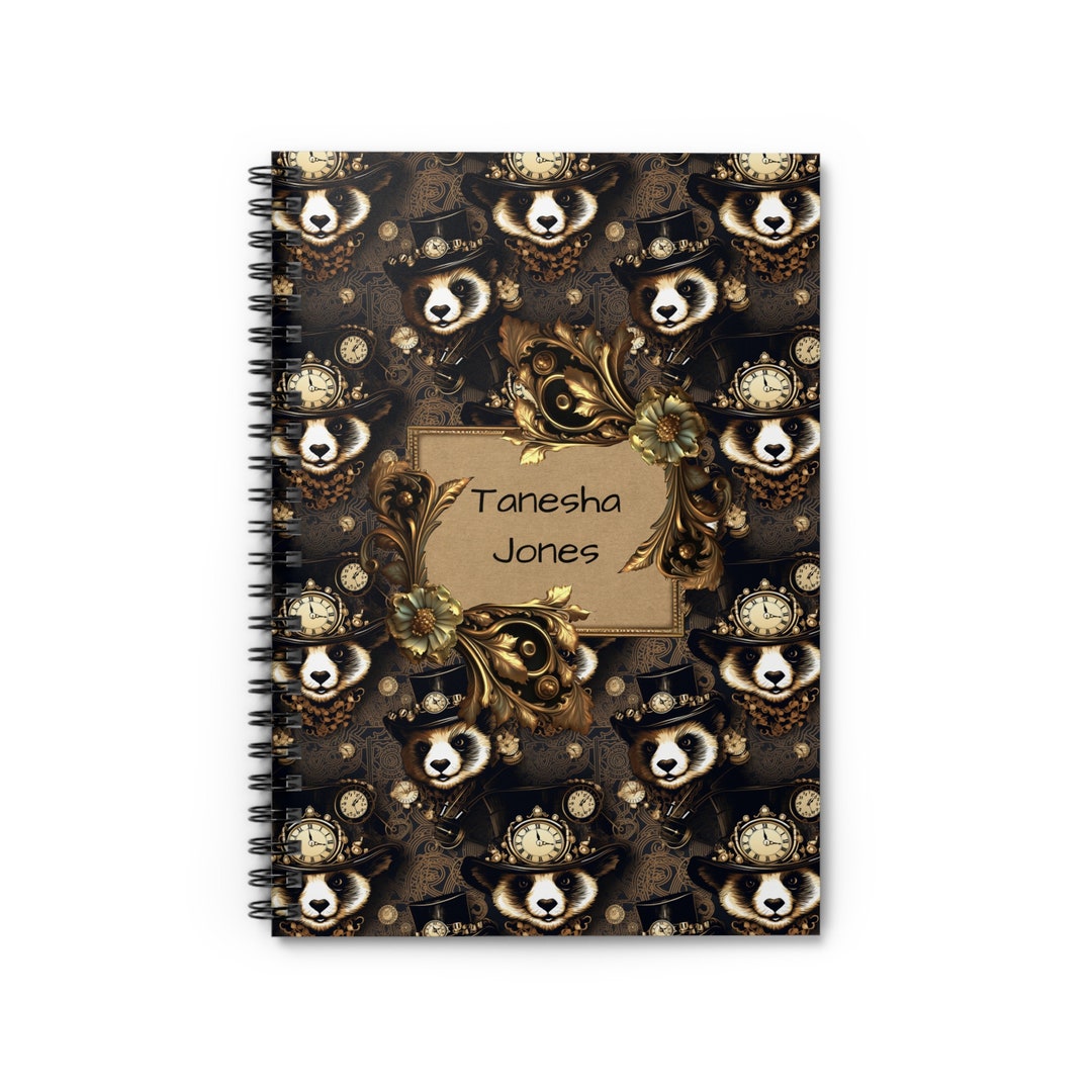 Steampunk Red Panda Poetry Small Spiral Notebook Ruled Line, 59 Sheets ...