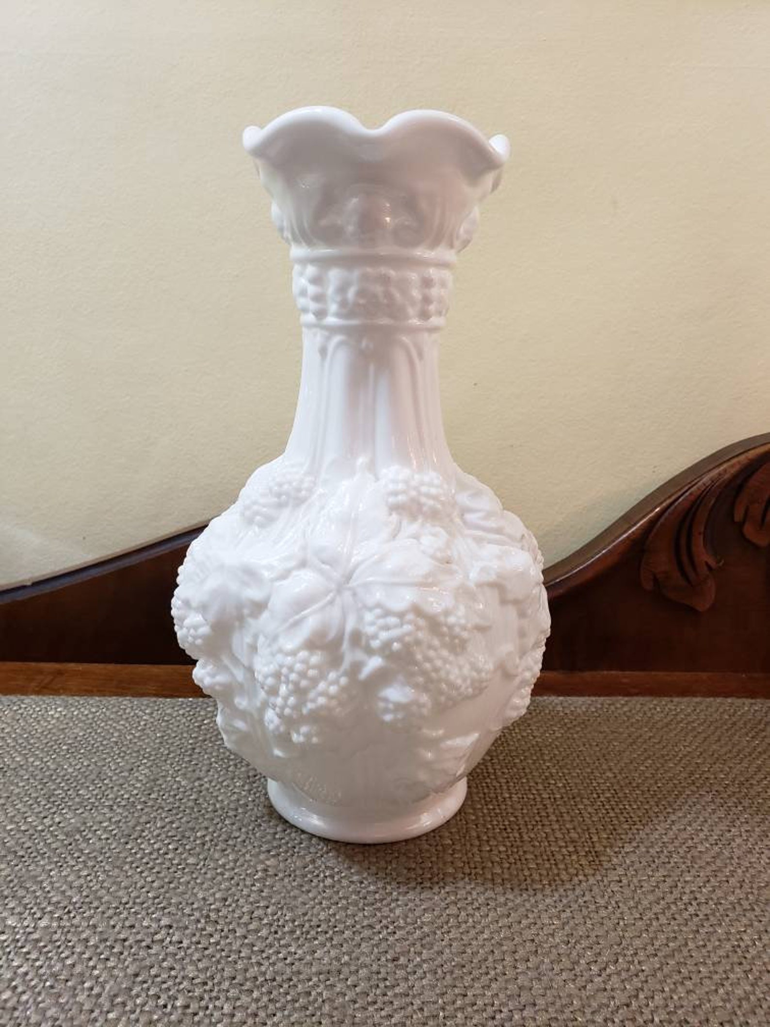 Vintage Imperial Milk Glass Loganberry Vase 10 1/4 Tall | Etsy
