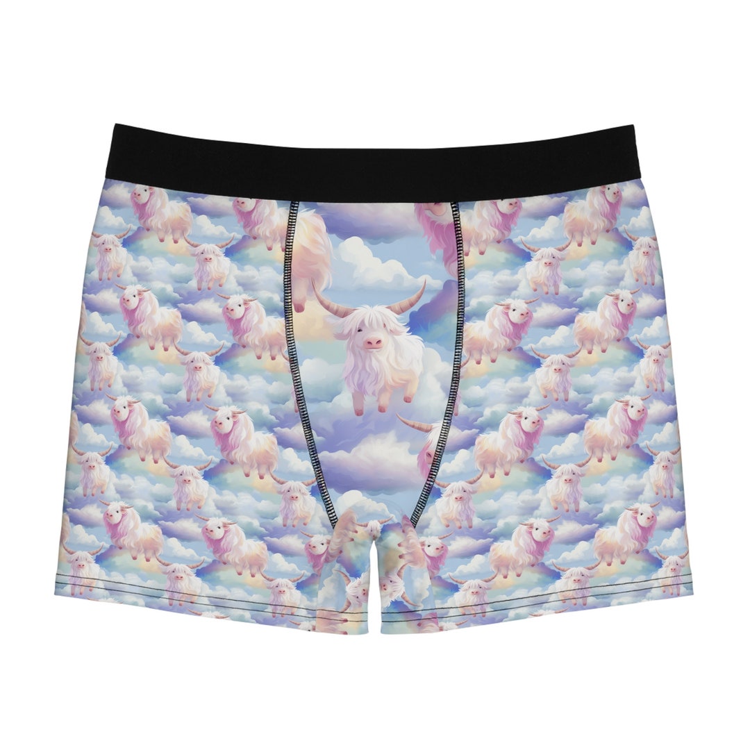 Rainbow Highland Cow Dreams Men's Boxer Briefs 3-4 Week - Etsy