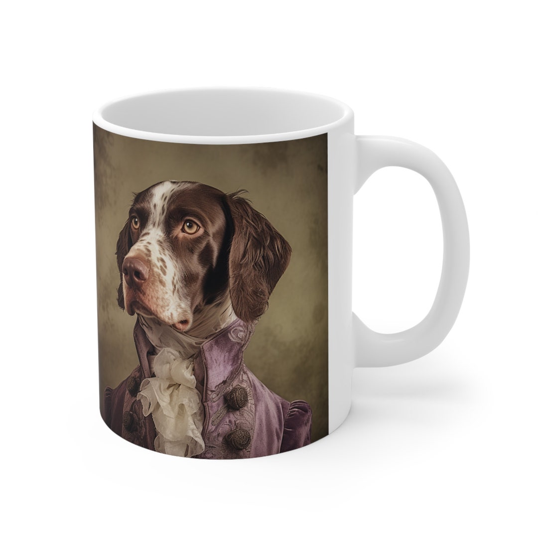 German Shorthair Pointer in 18th Century Attire, Ceramic Mug 11oz, Fun ...