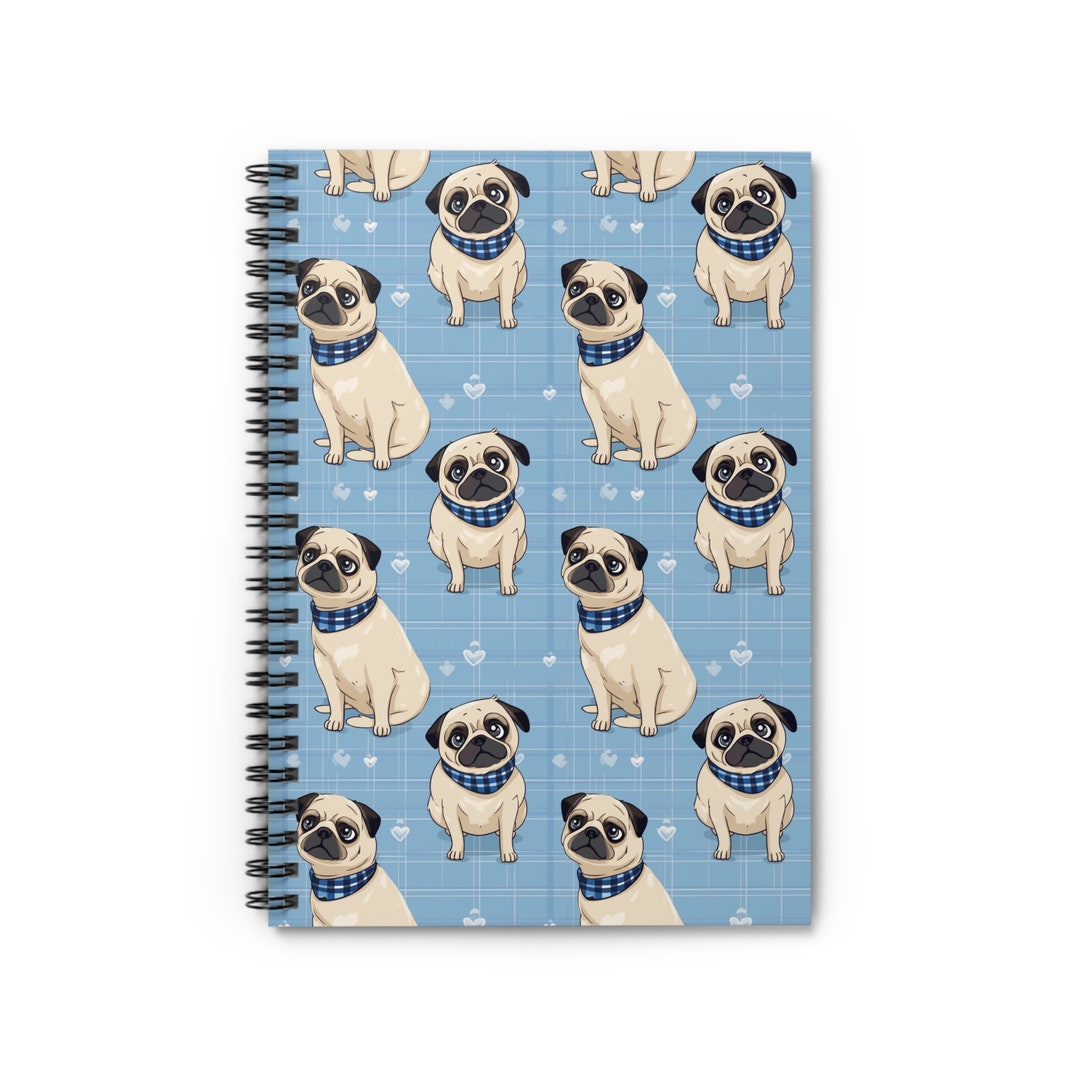 For the Love of Pugs Poetry Spiral Notebook - Ruled Line, 59 Sheets ...