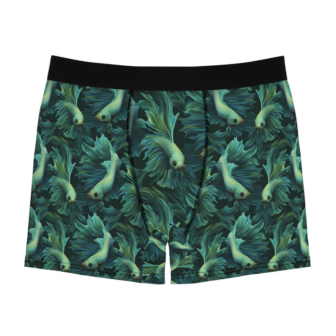 Grumpy Betta Men's Boxer Briefs, Fun Fish, Flowing Fins, Gift for Dad ...
