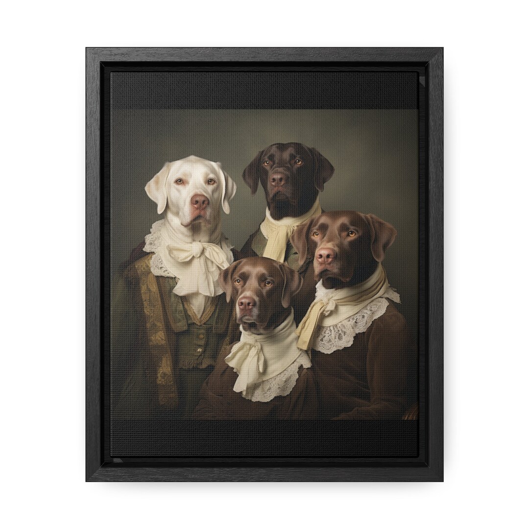 Labrador Retriever Family of 4 in 18th Century Clothing, Gift for Dog ...