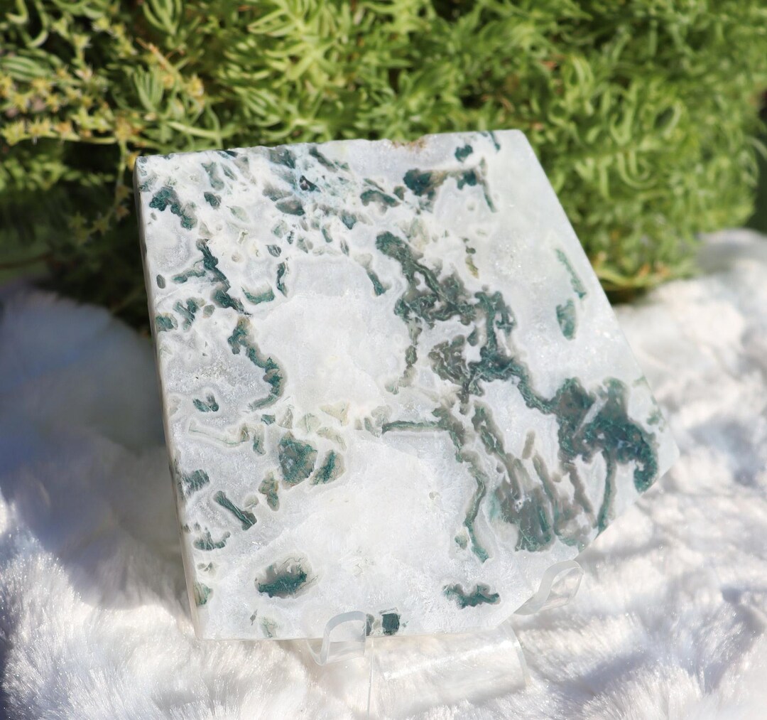 Moss Agate Slab Root Chakra - Etsy