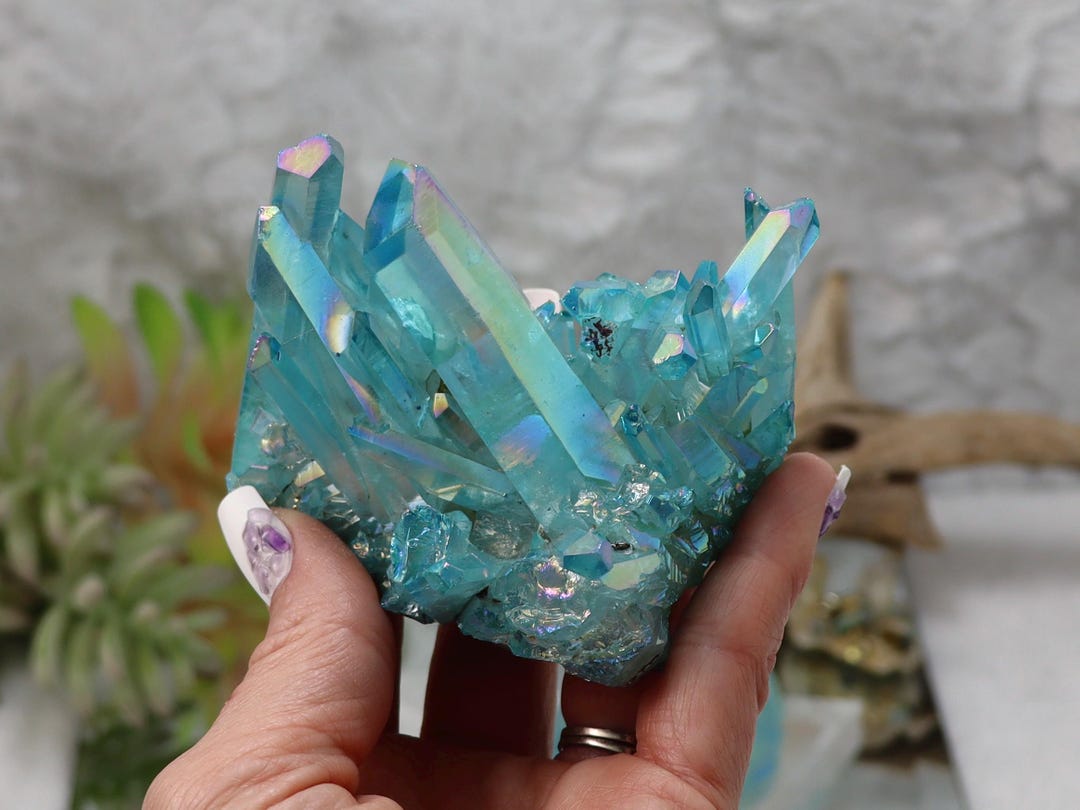 Blue Aura Quartz Crystal Clusters - Etsy
