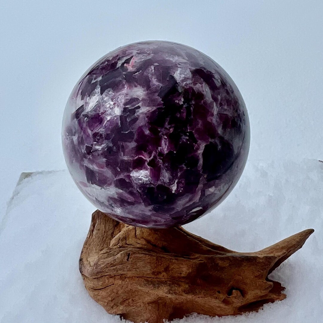 Flashy Purple Mica Crystal Sphere - Lepidolite - Etsy