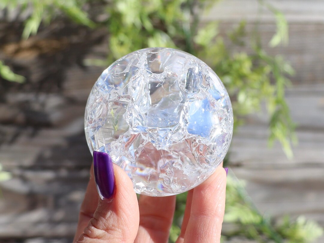 Beautiful Crackle Glass Sphere - Etsy