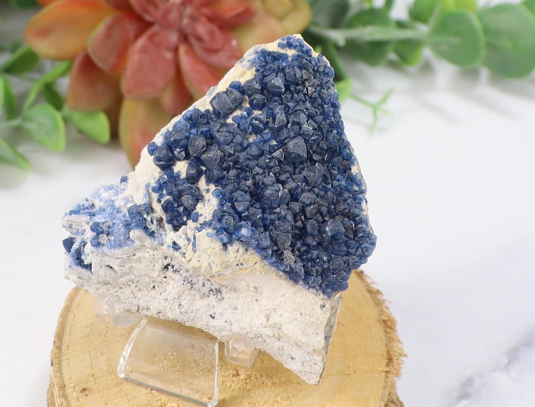 Blueberry Fluorite on Matrix Blue Fluorite Crystals on Matrix - Etsy