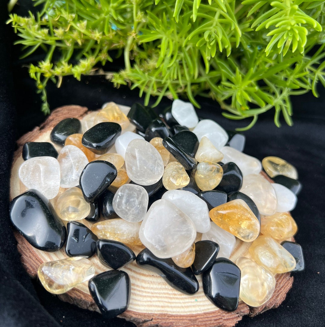 Confetti Crystal Tumble Mix of Obsidian, Citrine, and Quartz - Etsy