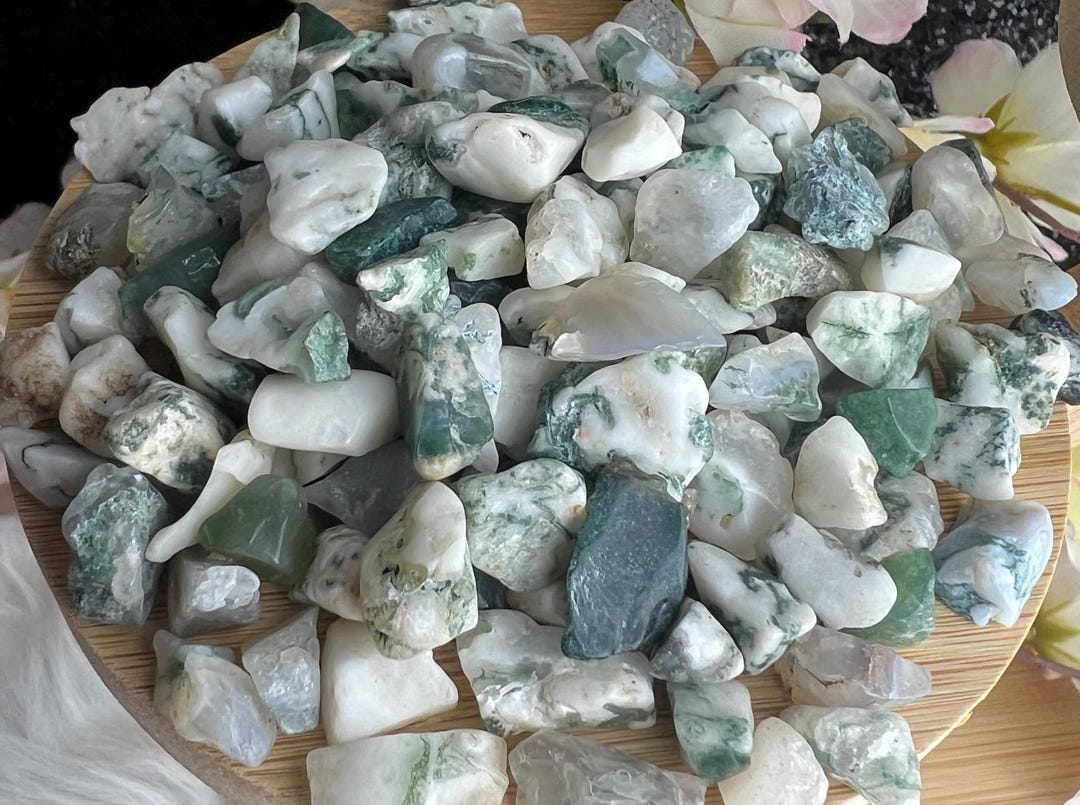 Green Tree Agate Crystal Chips - Etsy