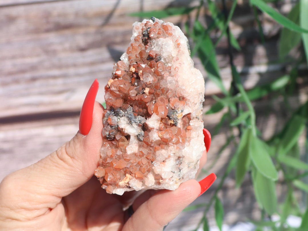 Natural Red Quartz Cluster With Pyrite Hematoid Quartz Cluster - Etsy