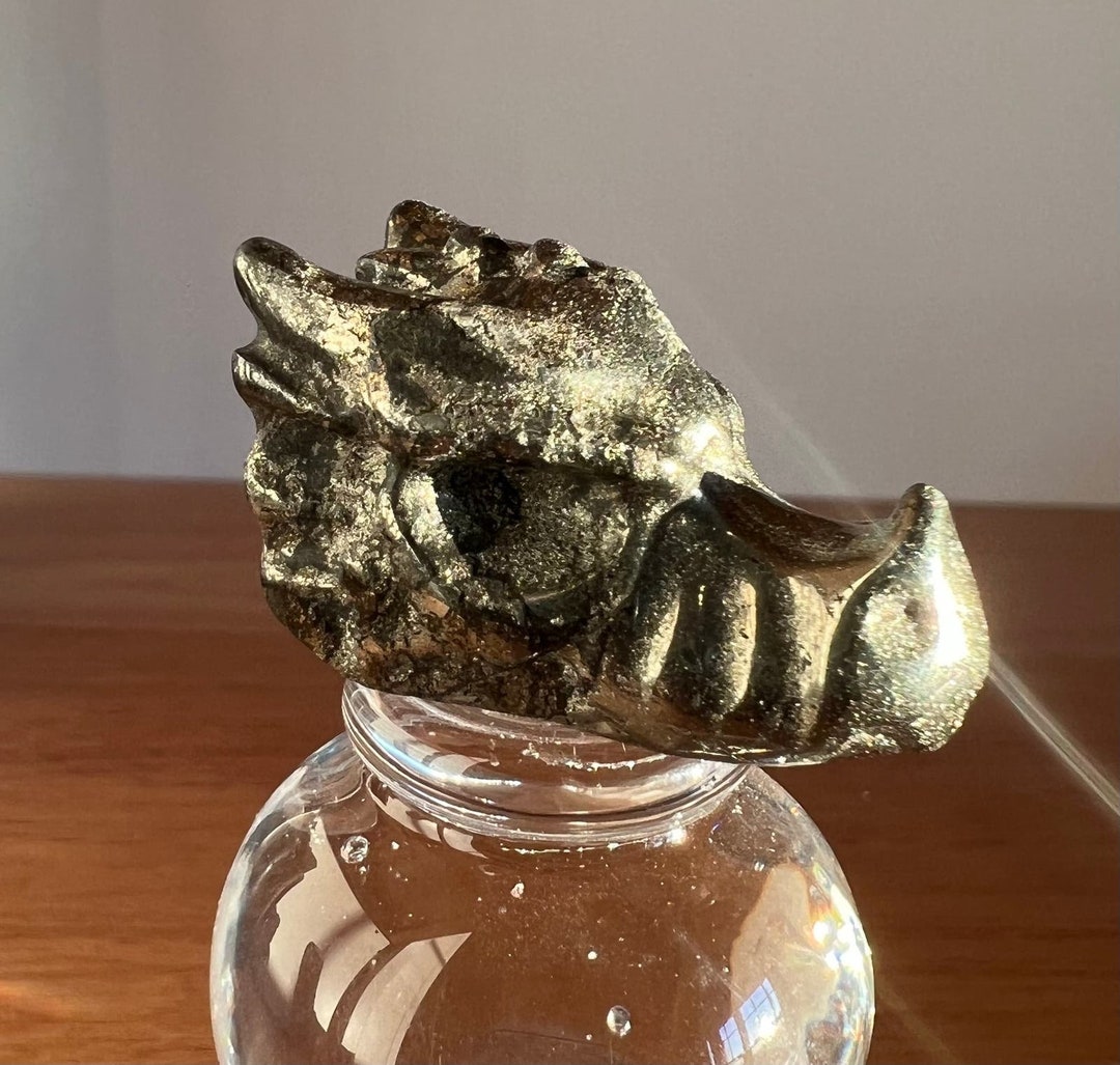 Pyrite Dragon Head Carving - Etsy