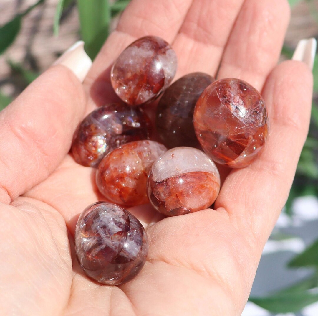 Dark Red Fire Quartz Tumbles Hematoid Quartz Root Chakra - Etsy