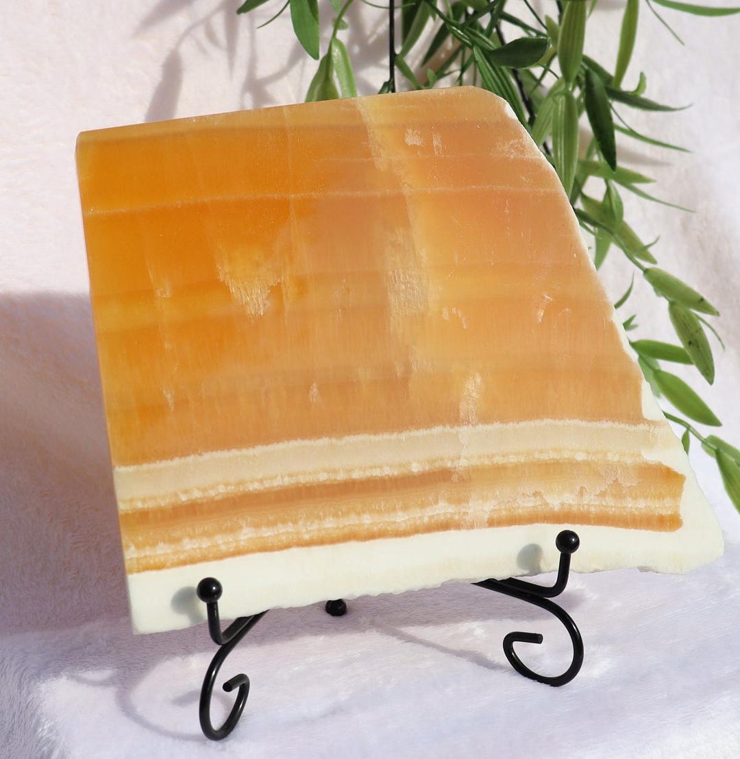 Large Orange Calcite Slab With Stand - Etsy