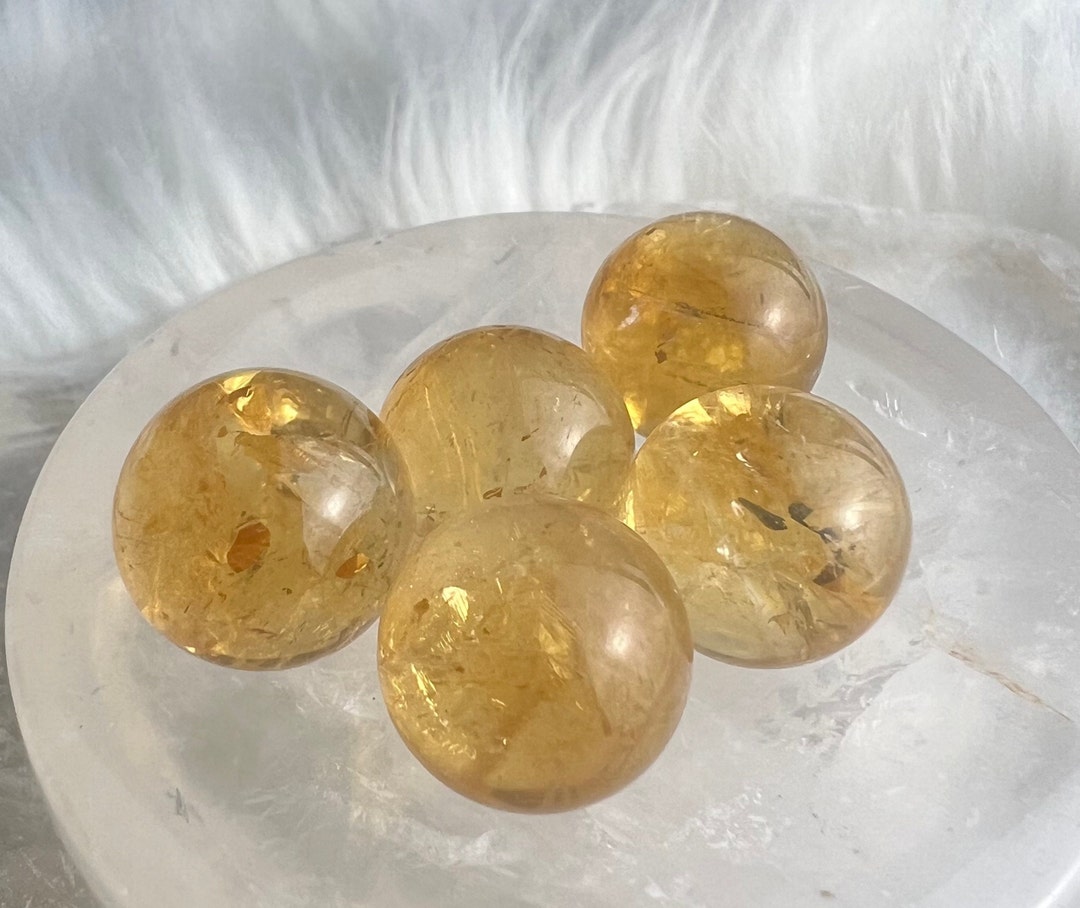 Mini Citrine Crystal Spheres - Etsy