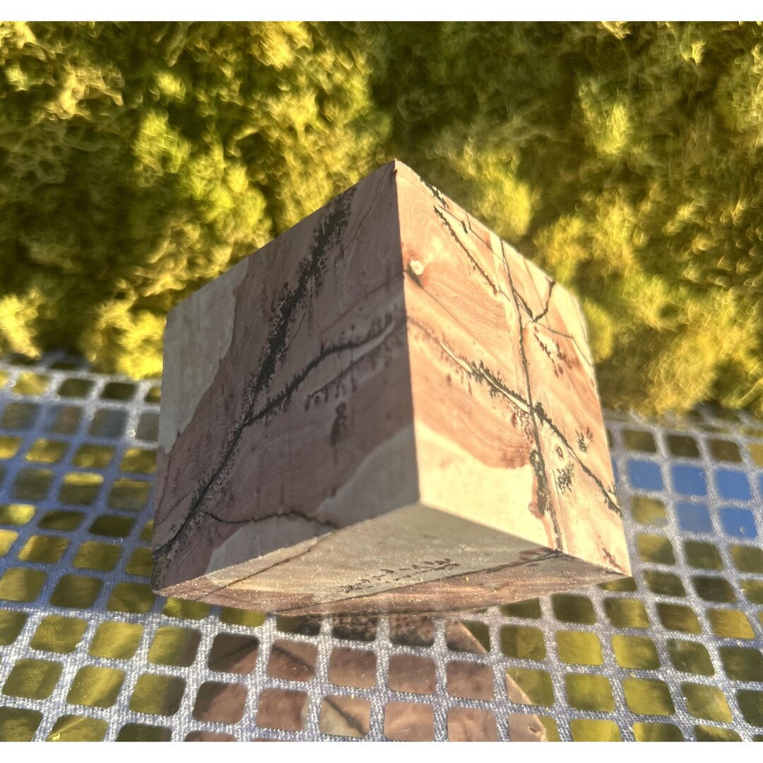 Beautiful Pink Picture Jasper Cube Corner Standing - Etsy