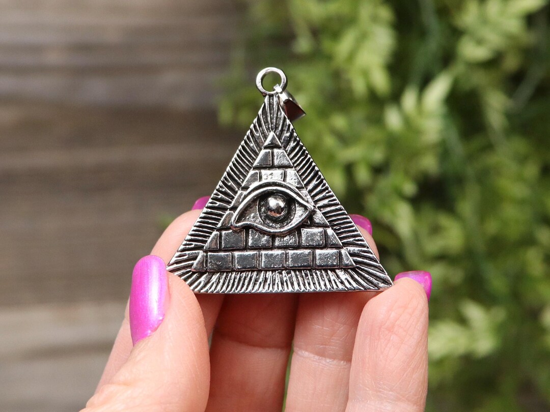 925 Sterling Silver Evil Eye Pyramid Necklace Pendant - Etsy