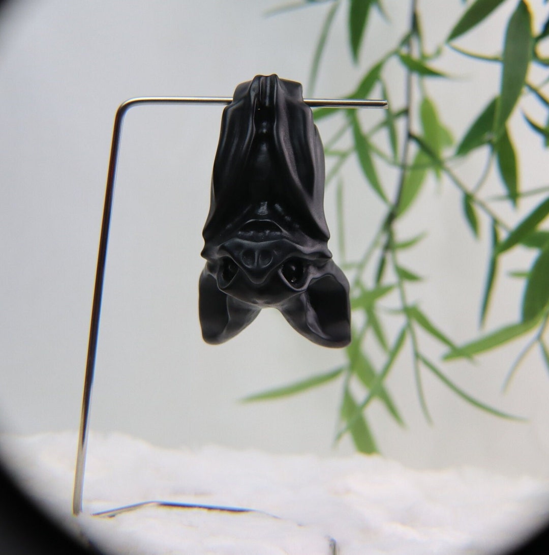 Obsidian Hanging Bat With Stand - Etsy