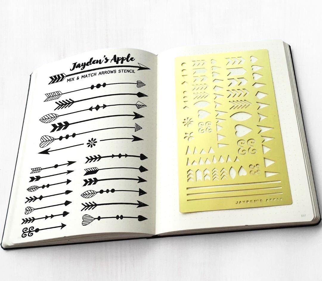 Arrows Stencil, Mix and Match Arrows Stencil, Journal Stencil, Planner ...