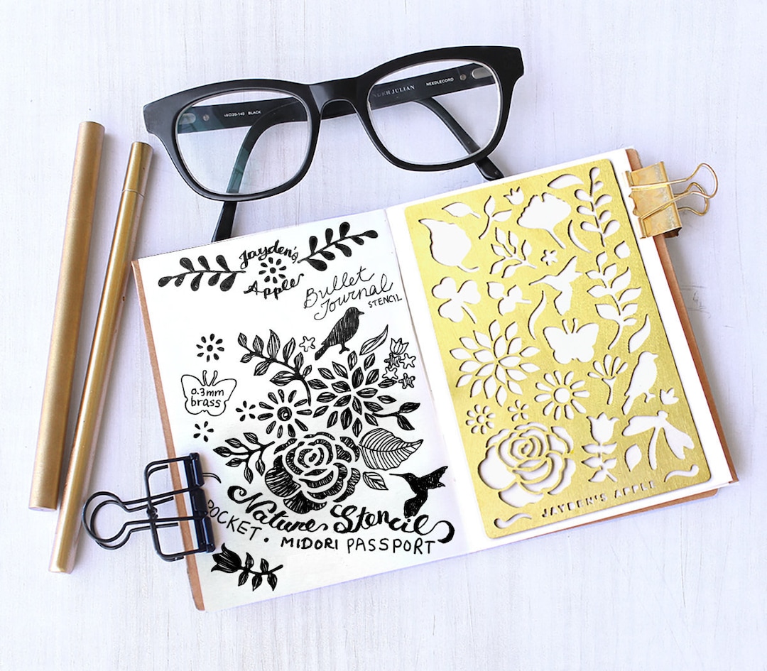 Planner Stencil, Bullet Style Journal Stencil, Nature Stencil, Flower ...